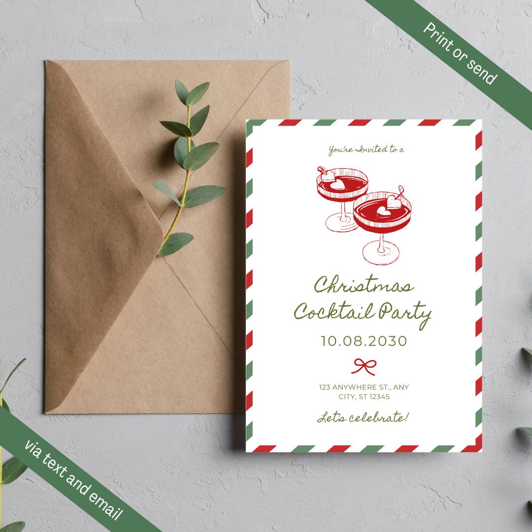 Christmas Party Invite - Minimalist - Digital Template - Digital ...