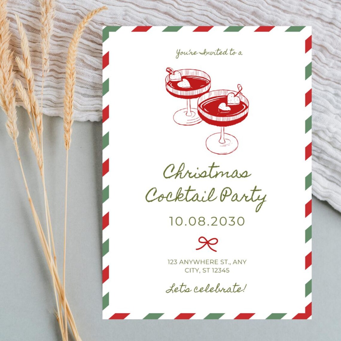 Christmas Party Invite - Minimalist - Digital Template - Digital ...