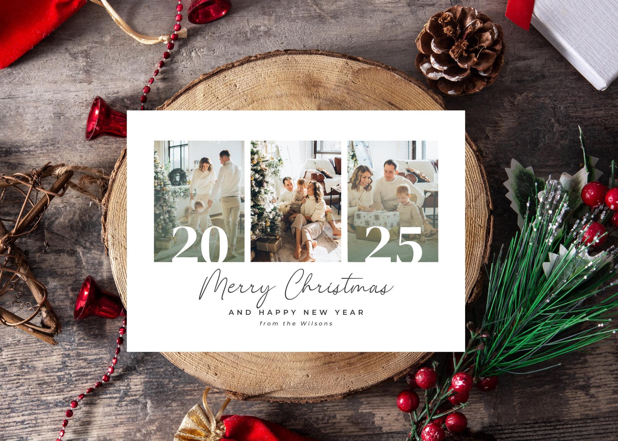 Personalized Photo Christmas Card PNG | Custom Photo Digital Print ...