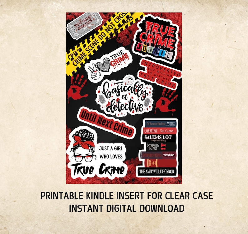 True Crime Kindle Insert | Printable Pdfs | Fits Kindle Paperwhite 10th ...