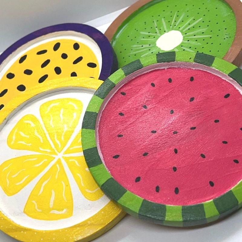 Cute Hand Painted Coasters - Etsy