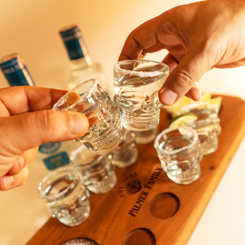 Personalized Walnut Tequila Flight Board: Housewarming Gift - Etsy