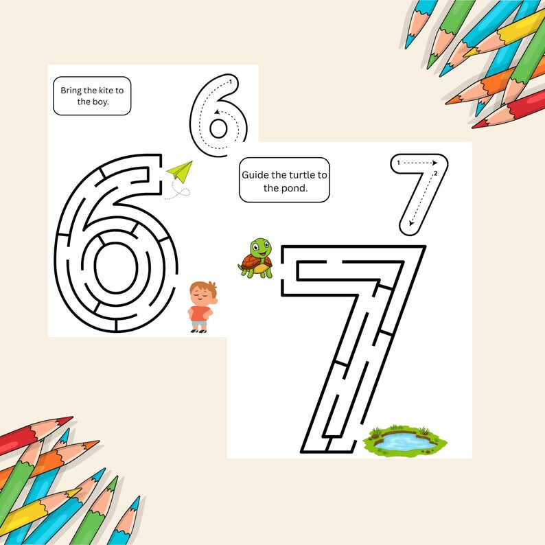 Printable Number Mazes 0–9 | Traceable Numbers Worksheets | Fun ...