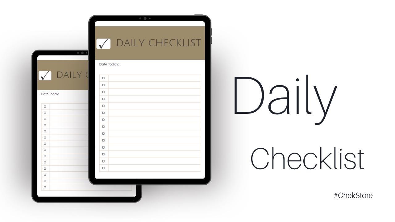 Daily Checklist, Work Checklist, Basic Checklist, Personal Checklist ...