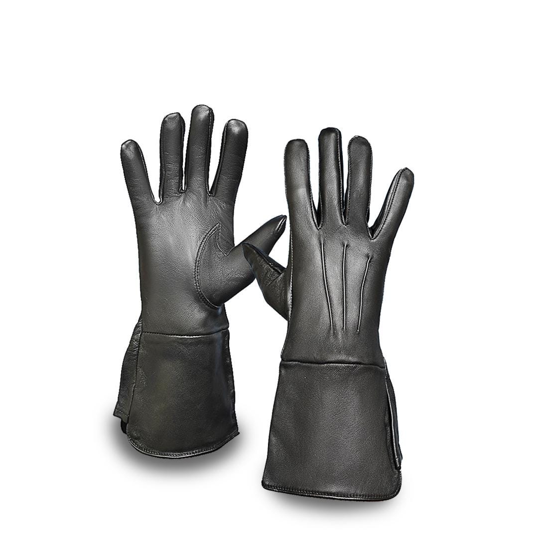 Medieval Renaissance Gauntlet Gloves – Pure Lambskin Leather Long Arm ...