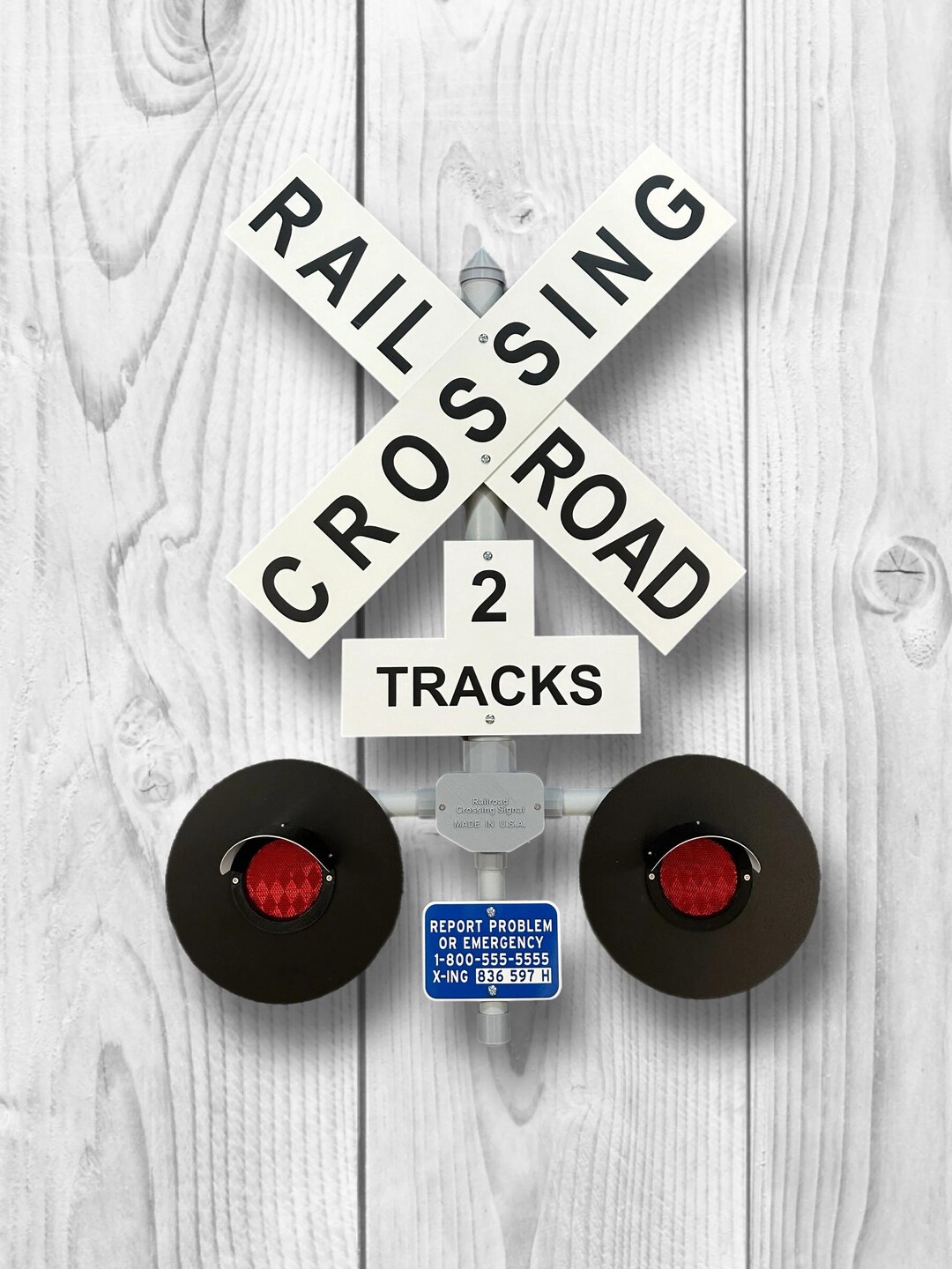 RAILROAD TRAIN CROSSING Signal Kit With Report Sign and Flashing Led ...