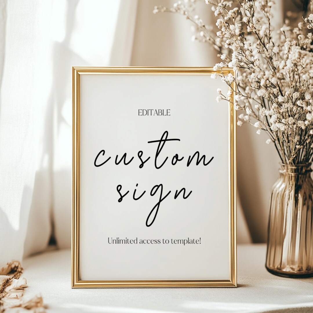 Editable Event Sign, Canva Template, Custom Digital Download, Party ...