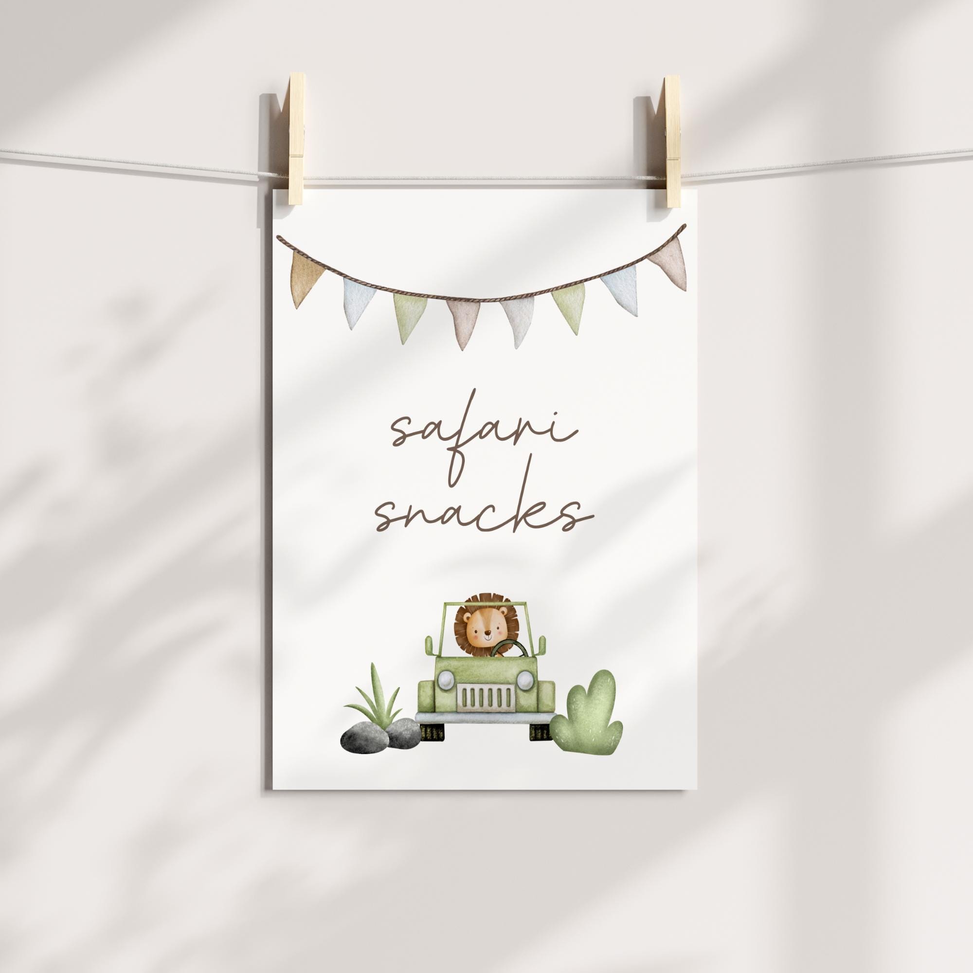 Editable Food Table Sign, Canva Template, Safari Snacks, Jungle, Wild ...