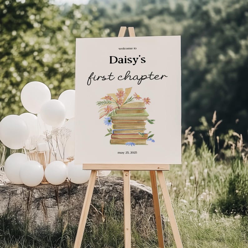 Editable First Birthday Sign, Canva Template, Baby's First Birthday ...