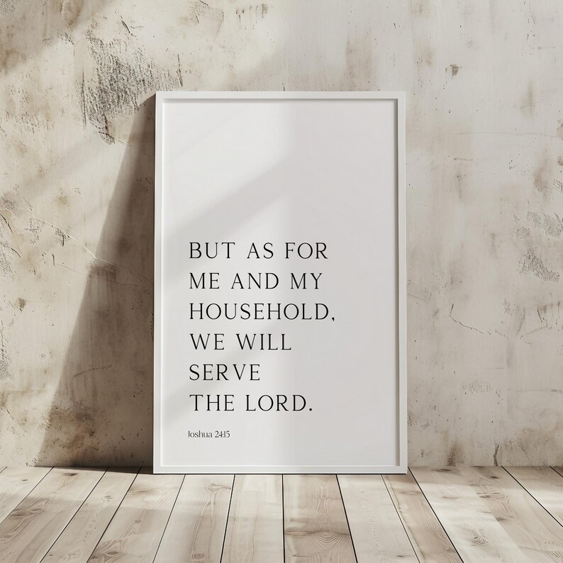 Joshua 24:15 Bible Verse Wall Art, Digital Download, Christian Modern ...
