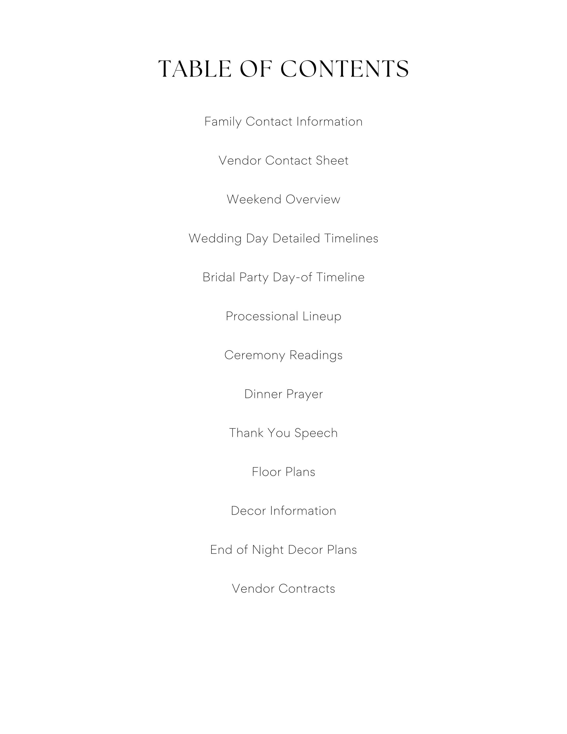 Vendor Guide & Wedding Day Timelines - Etsy