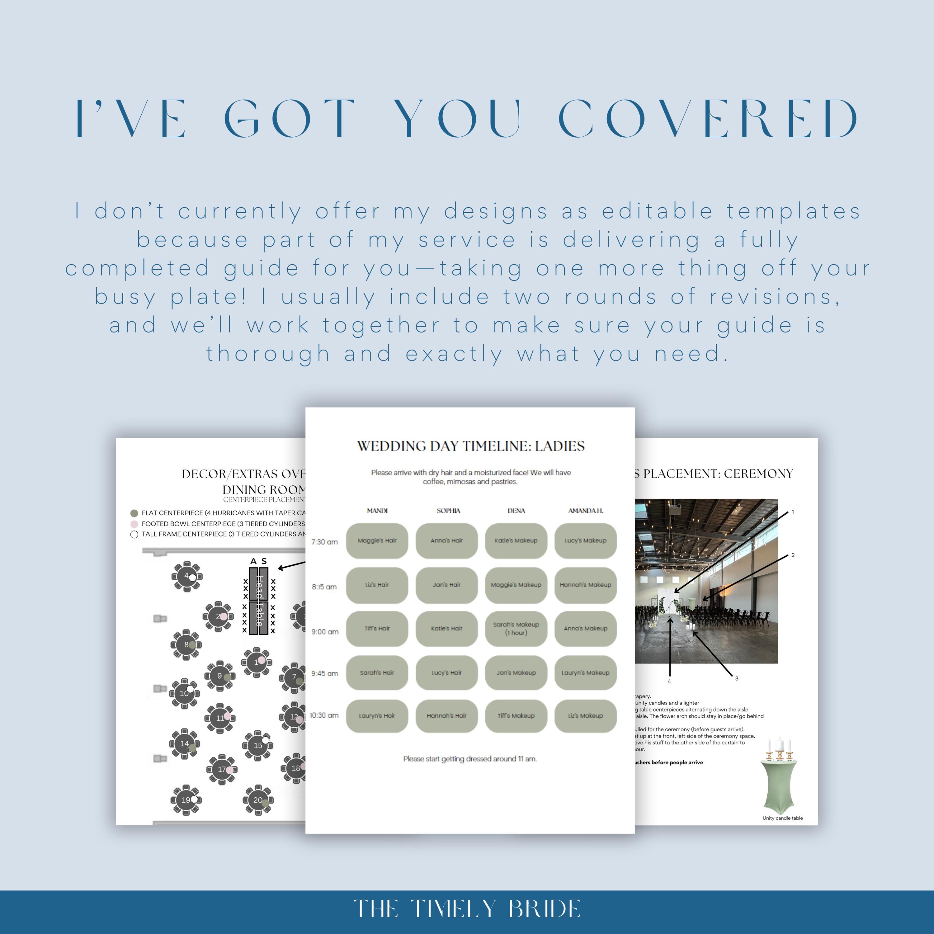 Vendor Guide & Wedding Day Timelines - Etsy