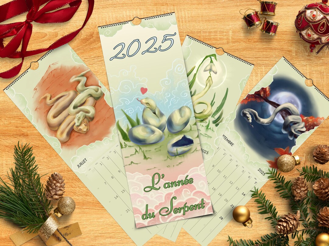 Calendar 2025 Gift for Snake Lover Wall Calender Cute Snake Wall ...