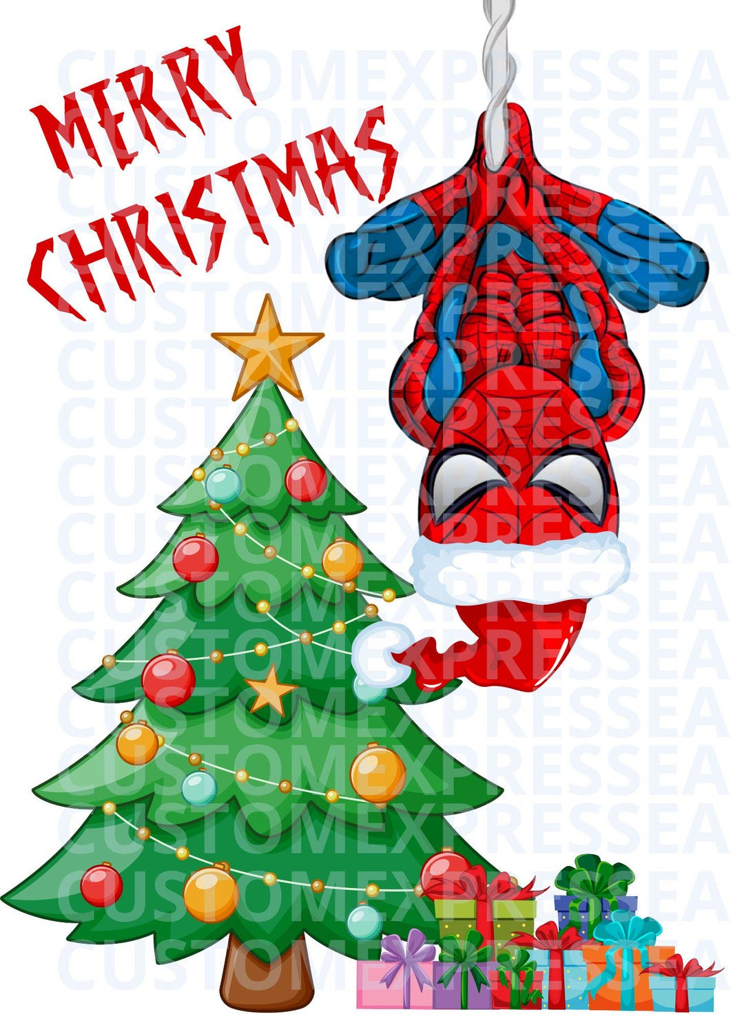 Spiderman Merry Christmas SVG PNG JPG Spiderman Christmas - Etsy