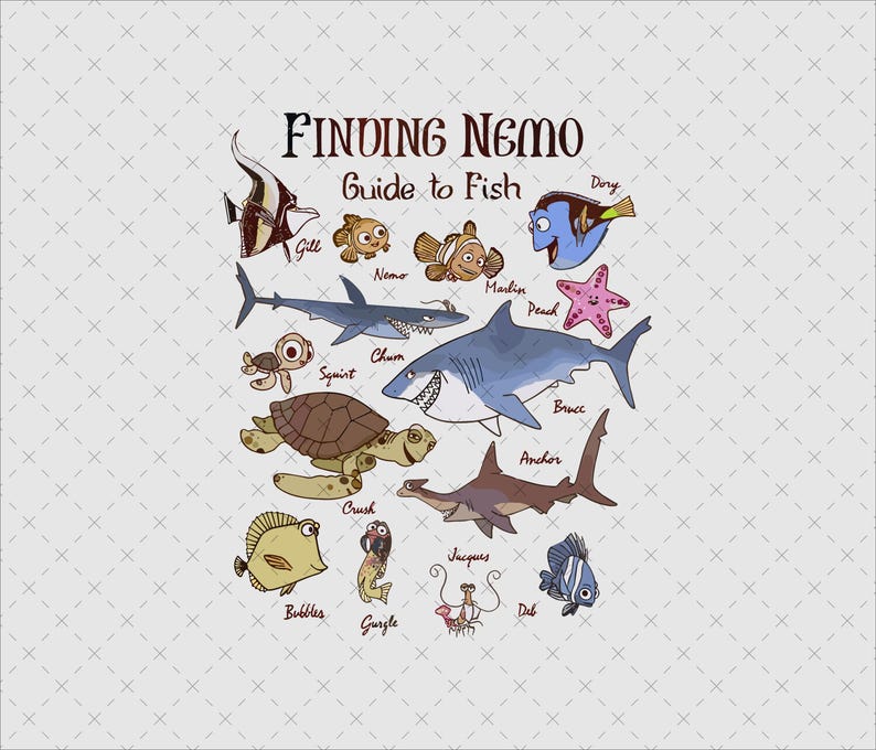 Finding Nemo Fish Guide Vector SVG PNG (digital File) - Etsy