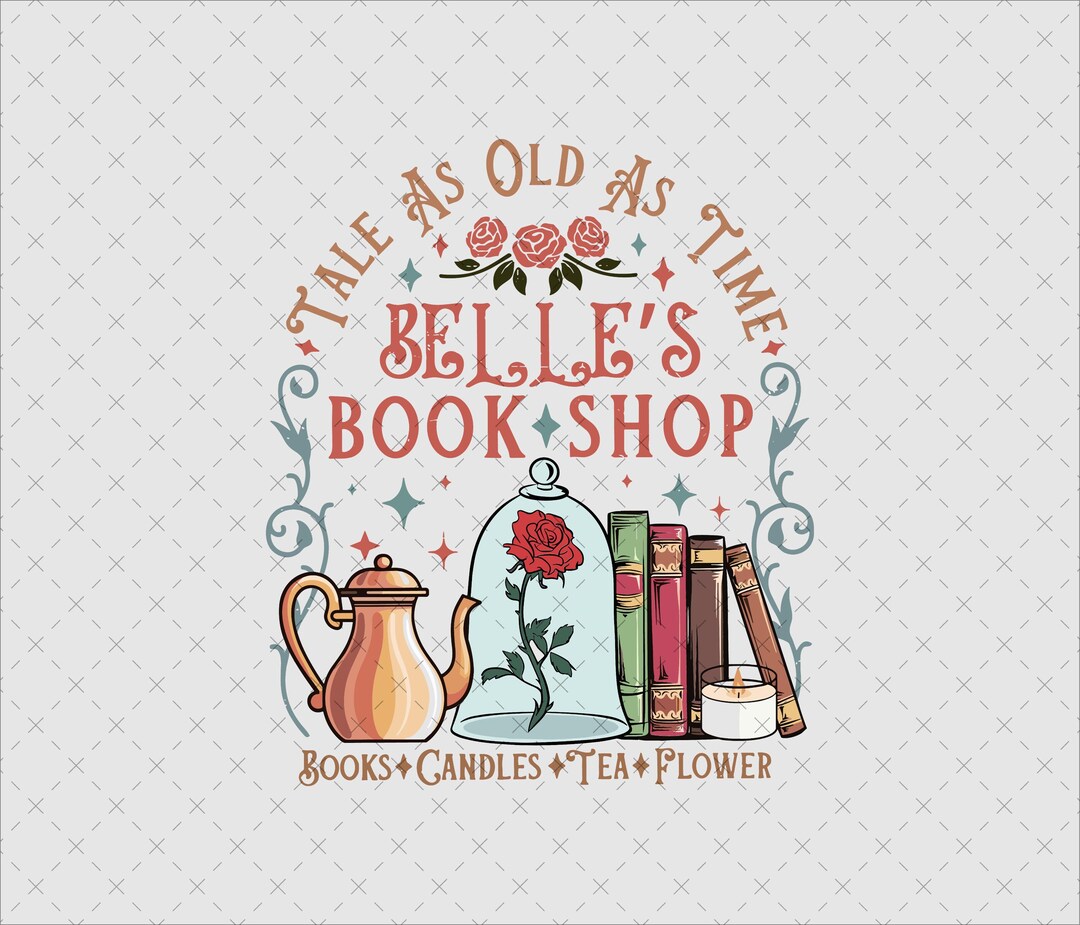 Retro Belle's Book Shop Png, Beauty and the Beast (digital File) - Etsy