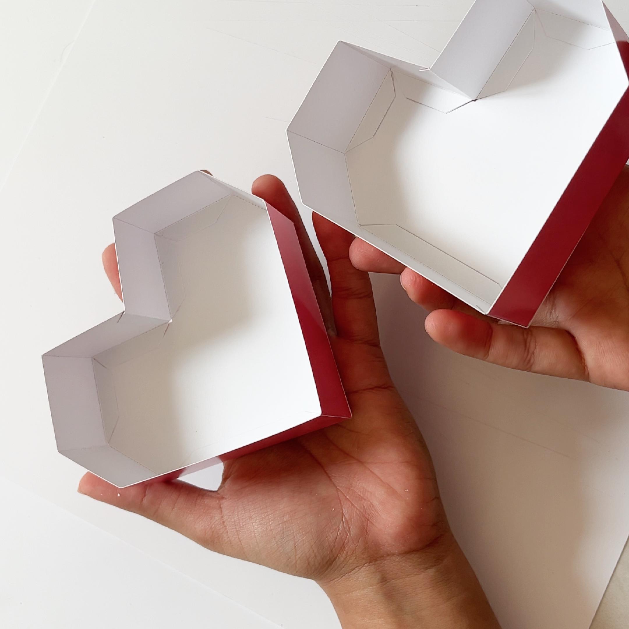 DIY Valentine's Day: Printable PDF, Pink Heart Box Template, Perfect ...
