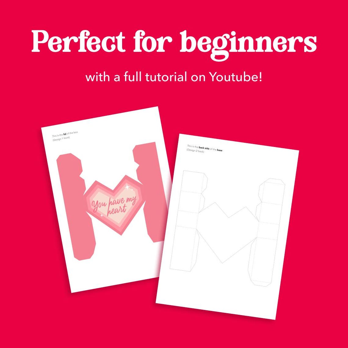 DIY Valentine's Day: Printable PDF, Pink Heart Box Template, Perfect ...