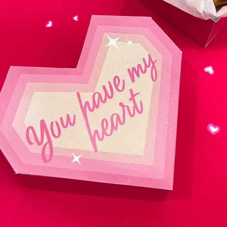 DIY Valentine's Day: Printable PDF, Pink Heart Box Template, Perfect ...