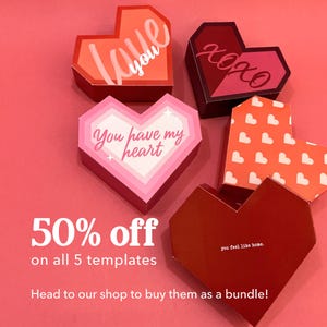 DIY Valentine's Day: Printable PDF, Pink Heart Box Template, Perfect ...