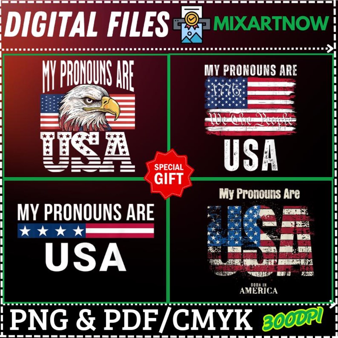 Gift 4 Design My Pronouns Are USA Png,we the People My Pronouns Are Usa ...