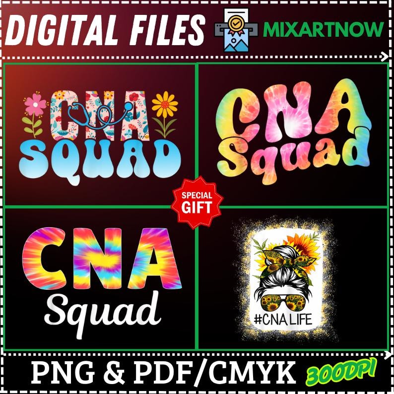 Gift 4 Design CNA Squad PNG,CNA Life Appreciation Gift,national Nursing ...