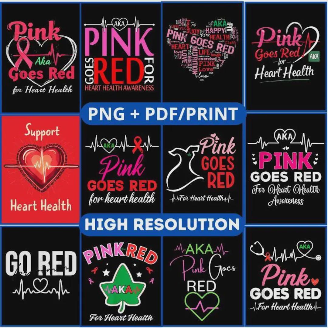 Gift AKA Pink Goes Red for Heart Health Awareness Png,glowing Heart ...