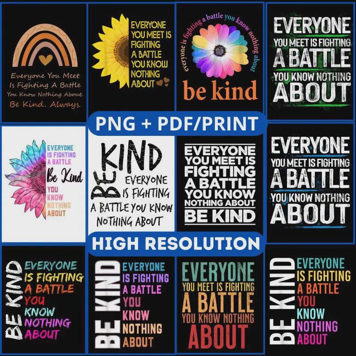 Be Kindness Mental Health,gift 12 Design Be Kind Everyone You Meet is ...