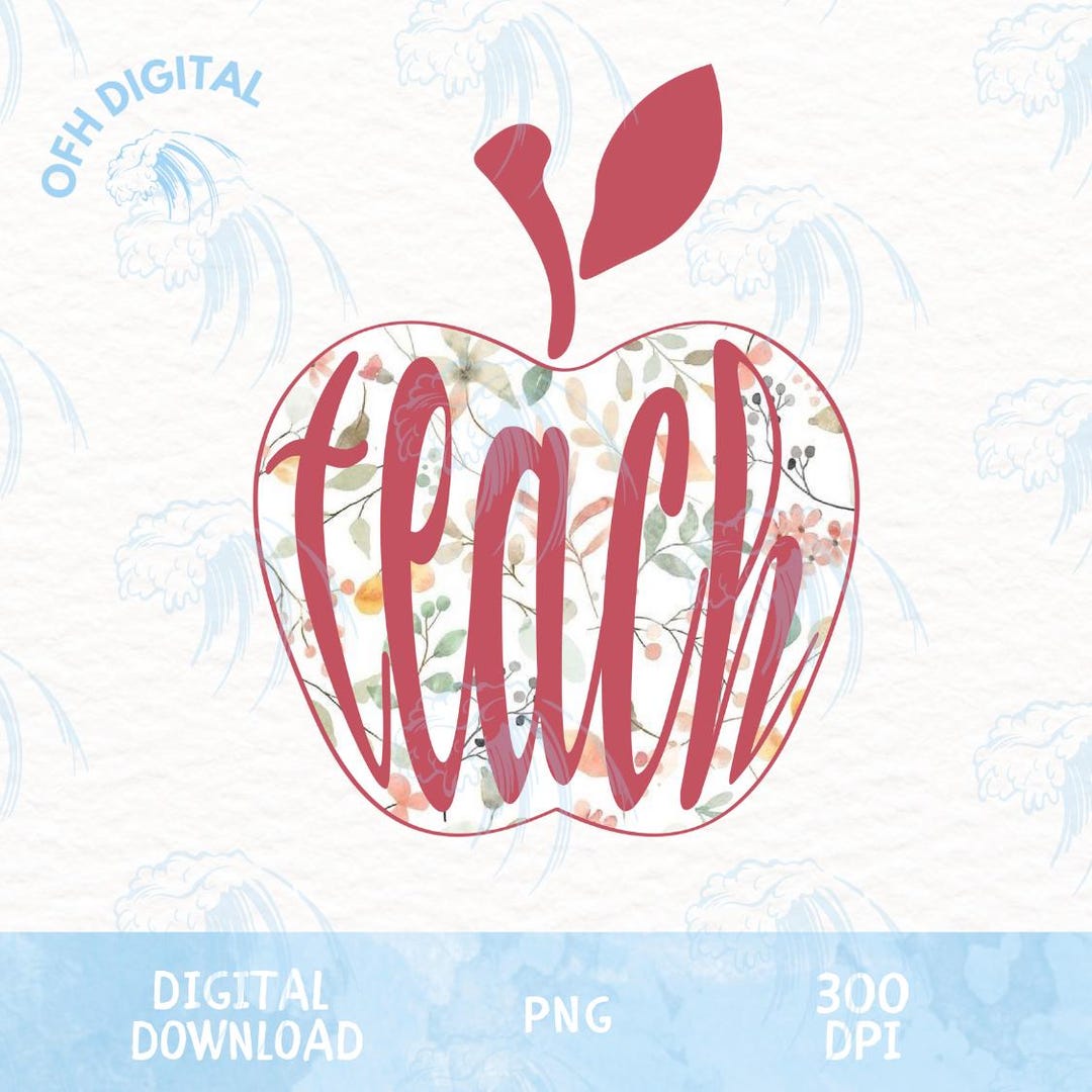 Vintage Teach Apple Png, Trendy Teacher T-shirt Design, Retro Teach Png ...