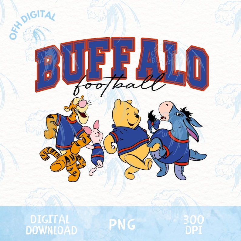 Winnie the Pooh Buffalo Png, Cartoon Buffalo Football Png, Buffalo ...