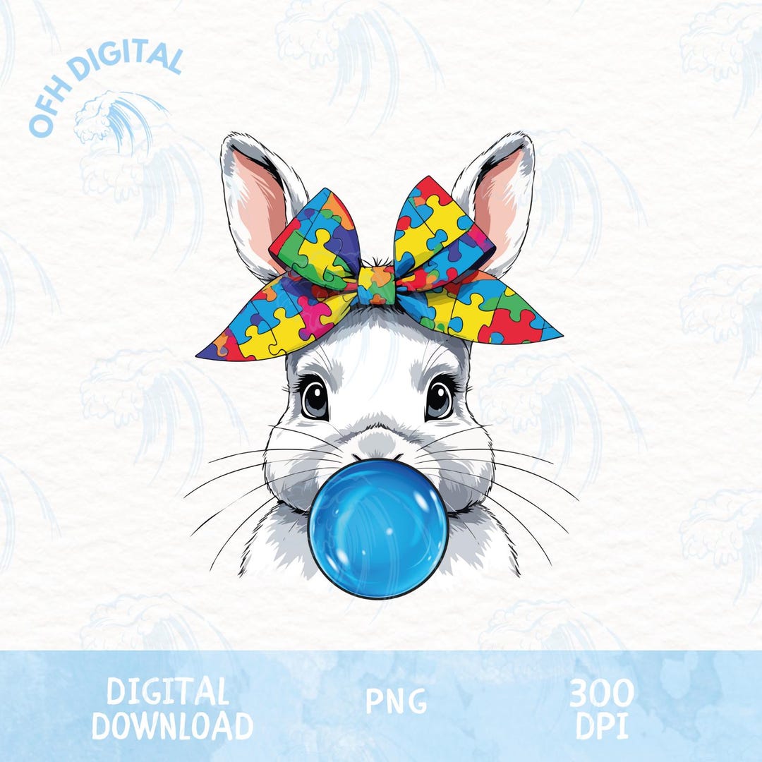 Autism Rabbit Chewing Gum Png, Autism Ribbon Png, National Autism Day ...