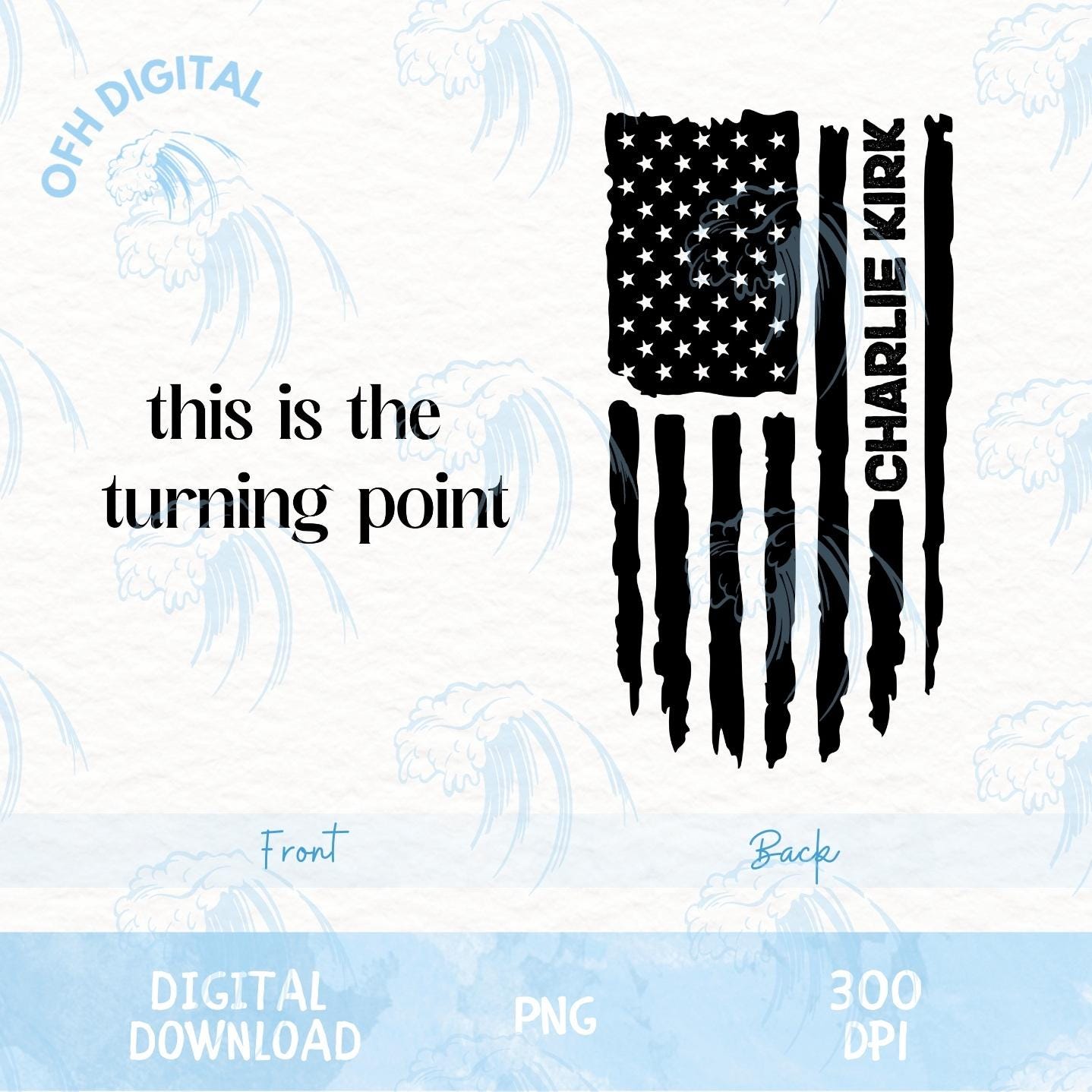 Two Side American Flog Charlie Kirk Png, Simple Vector Patriotic Design ...