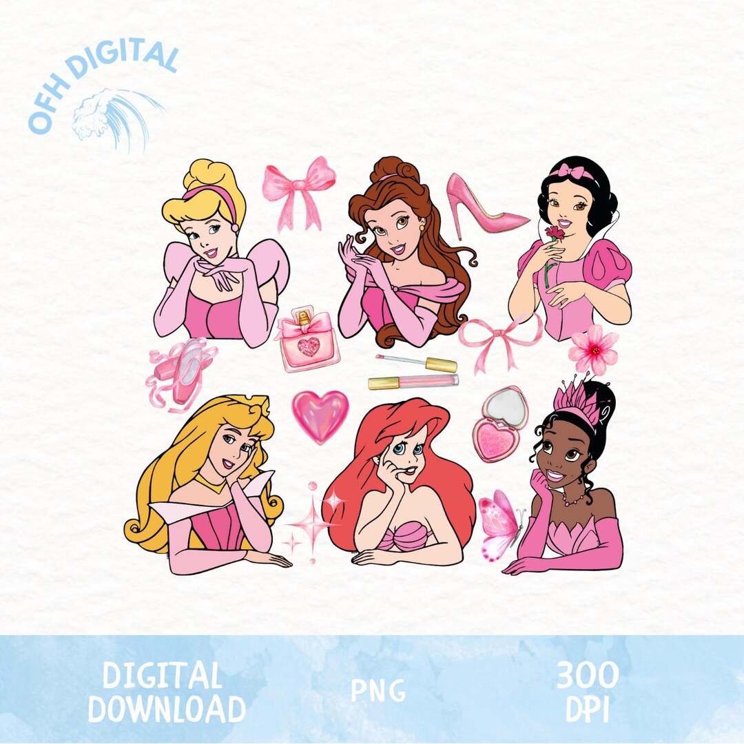 Valentine's Day Disney Princess Png, Pink Princess Girl Png, Pink ...