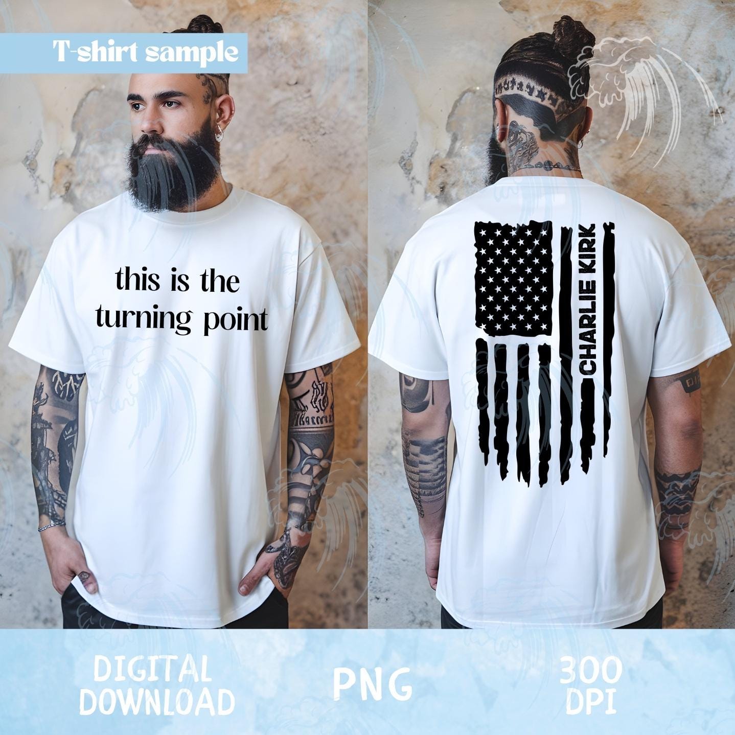 Two Side American Flog Charlie Kirk Png, Simple Vector Patriotic Design ...