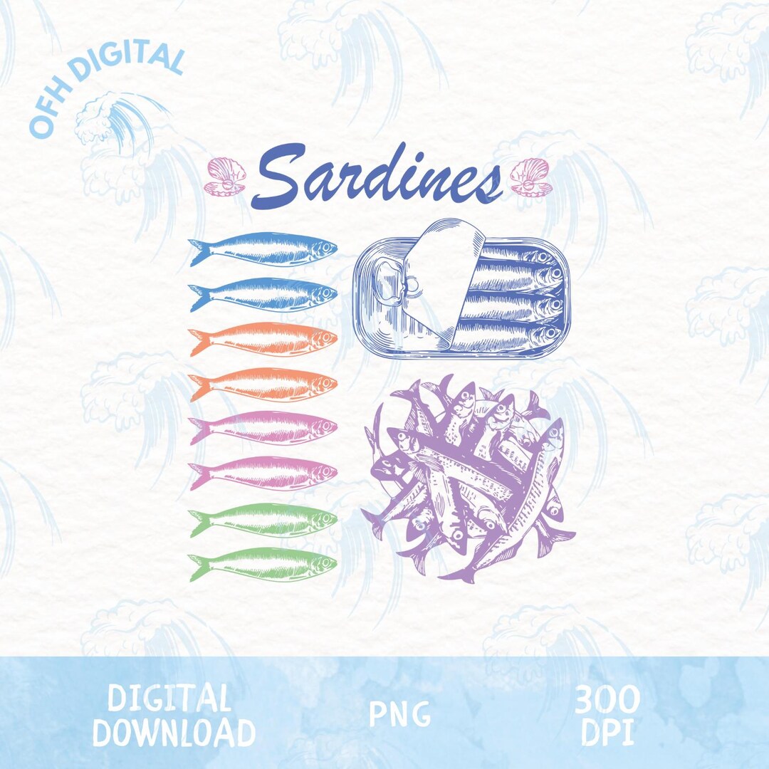 Retro Sardines Png, Vintage Sardines Png, Tinned Fish Portugal Design ...