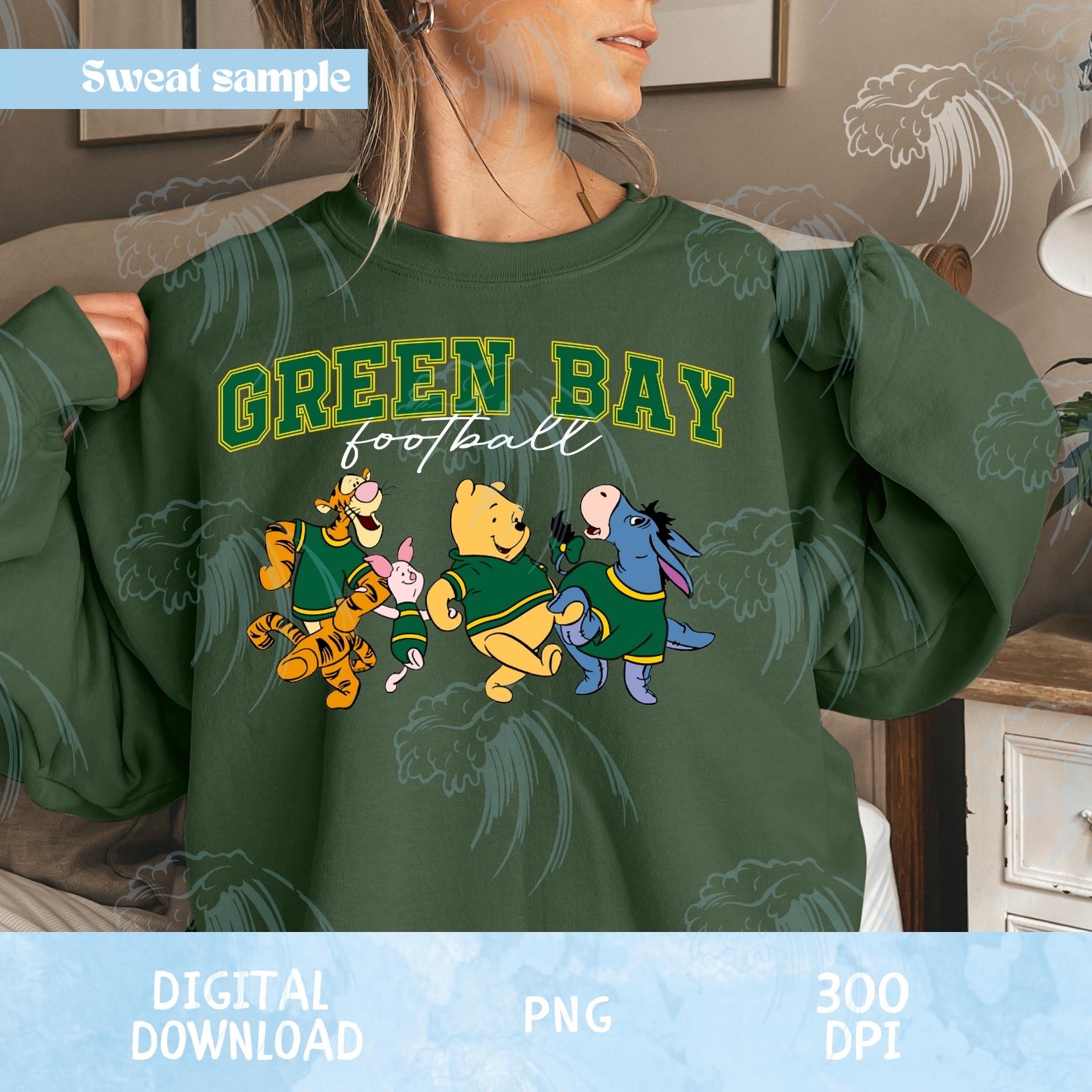 Winnie the Pooh Green Bay Png, Cartoon Green Bay Football Png,green Bay ...