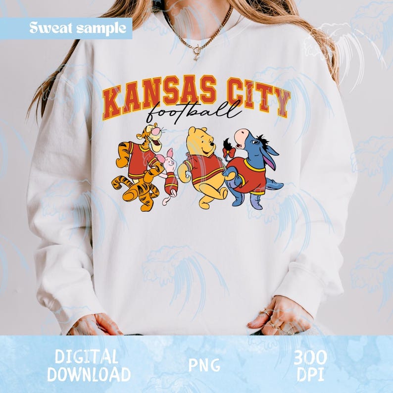 Winnie the Pooh Kansas City Png, Cartoon Football Png, American ...