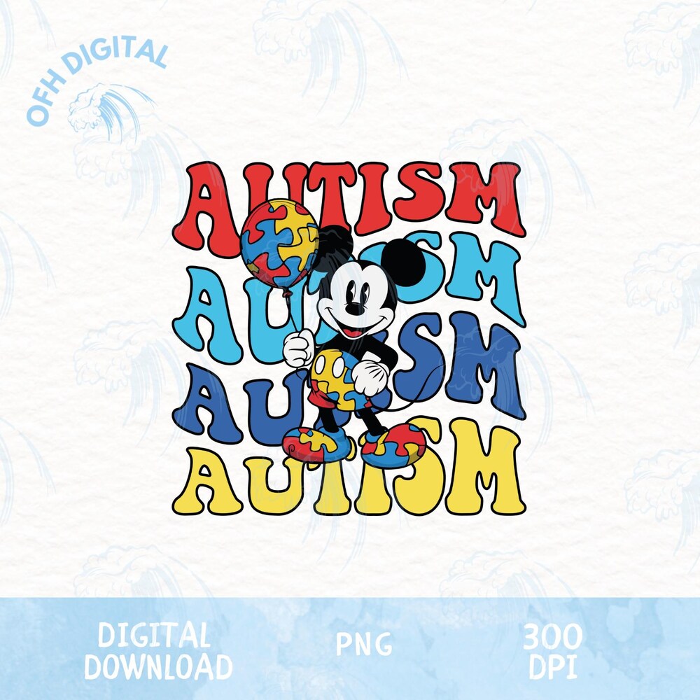 Autism Text Png, Autism Mouse Png, National Autism Day Designs, Cartoon ...