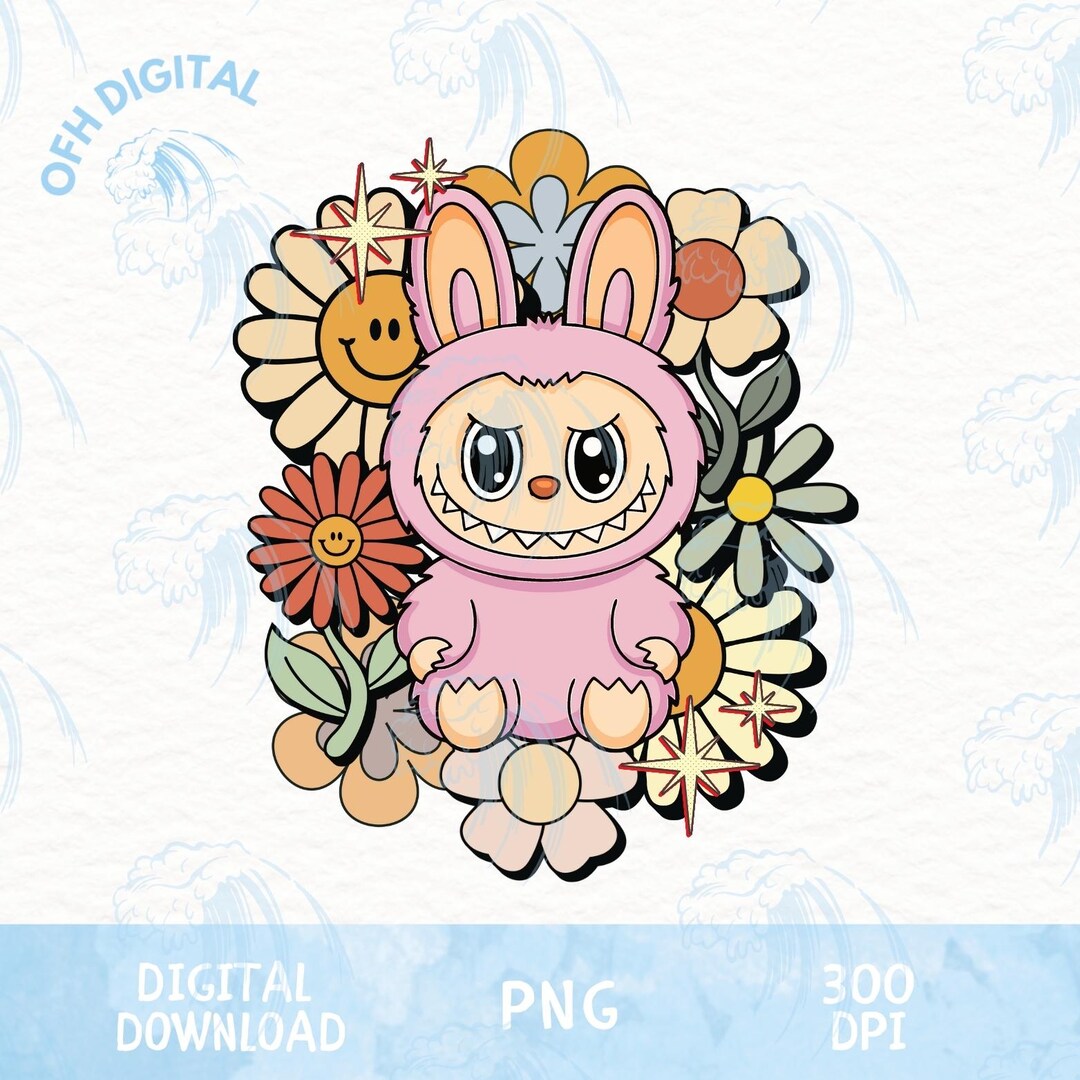 Retro Floral Preppy Monster Png, I Came to Cause Cute Chaos Png, Trendy ...