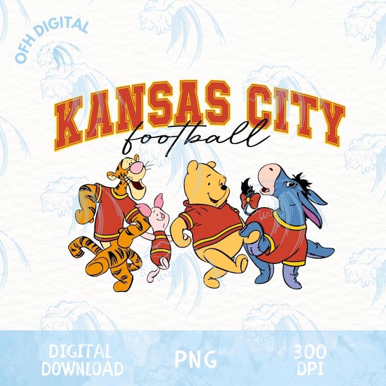 Winnie the Pooh Kansas City Png, Cartoon Football Png, American ...