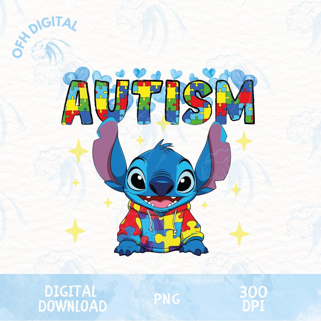 Autism Stitch Png, National Autism Day Png, Stitch Autism Boy Png ...