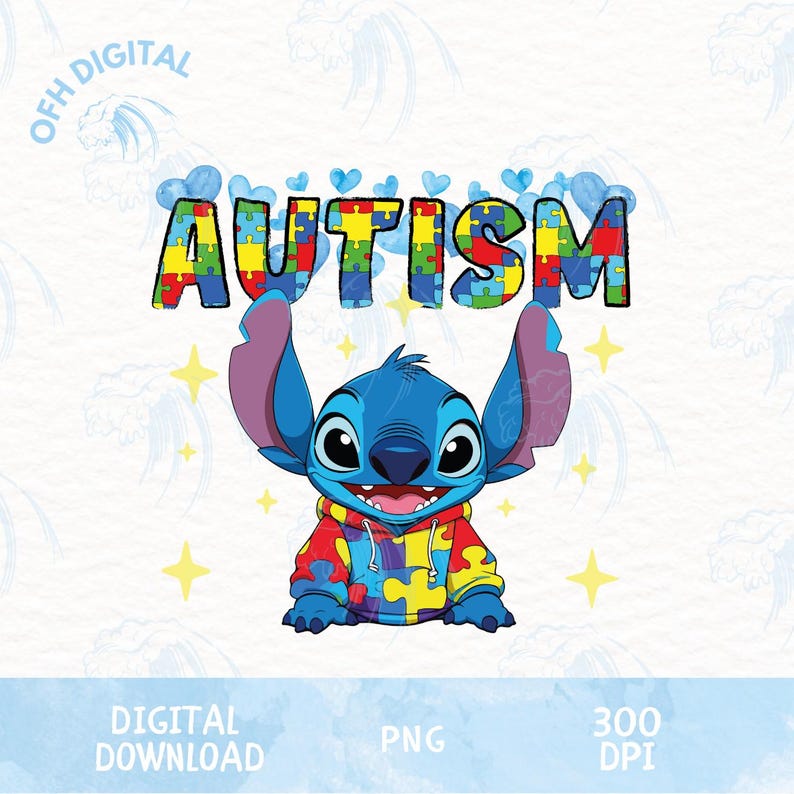 Autism Stitch Png, National Autism Day Png, Stitch Autism Boy Png ...