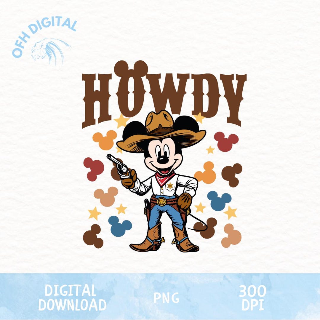 Howdy Mouse Png, Western Mouse Png, Cowboy Mouse Png, Disney Cowboy ...