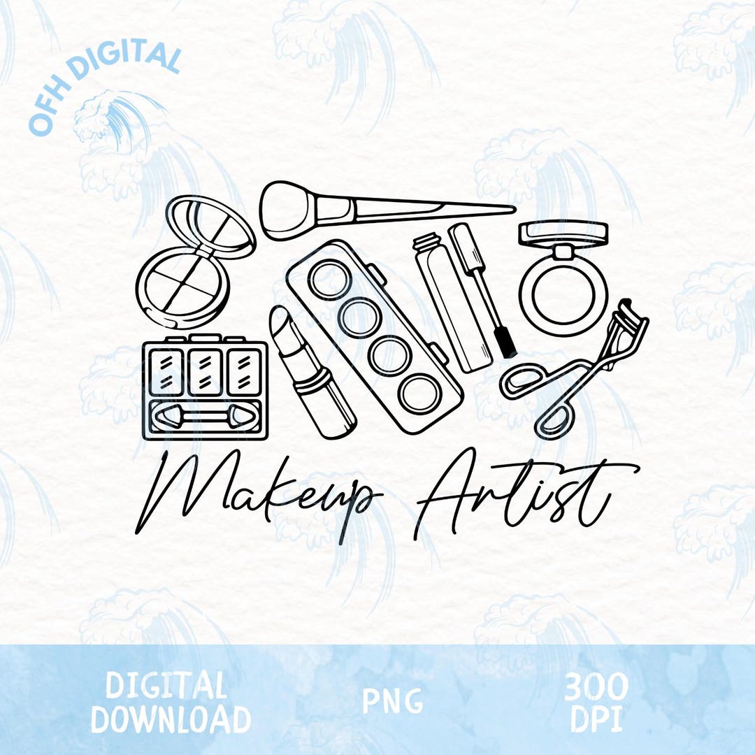 Makeup Artist Doodle Png, Make-up Materials Png, Profession Doodles ...
