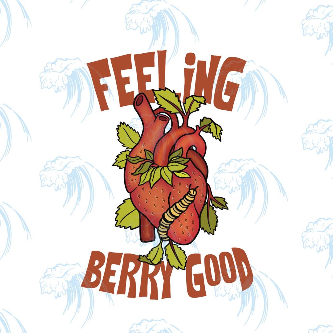 Feeling Berry Good Png, Vintage Strawberry Saying Png, National ...