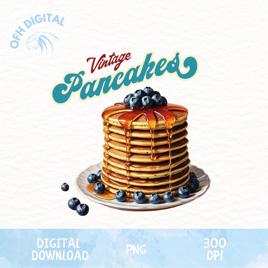 Retro Pancakes Png, Vintage Pancakes Png, Pancakes Png, Vintage Foodie ...