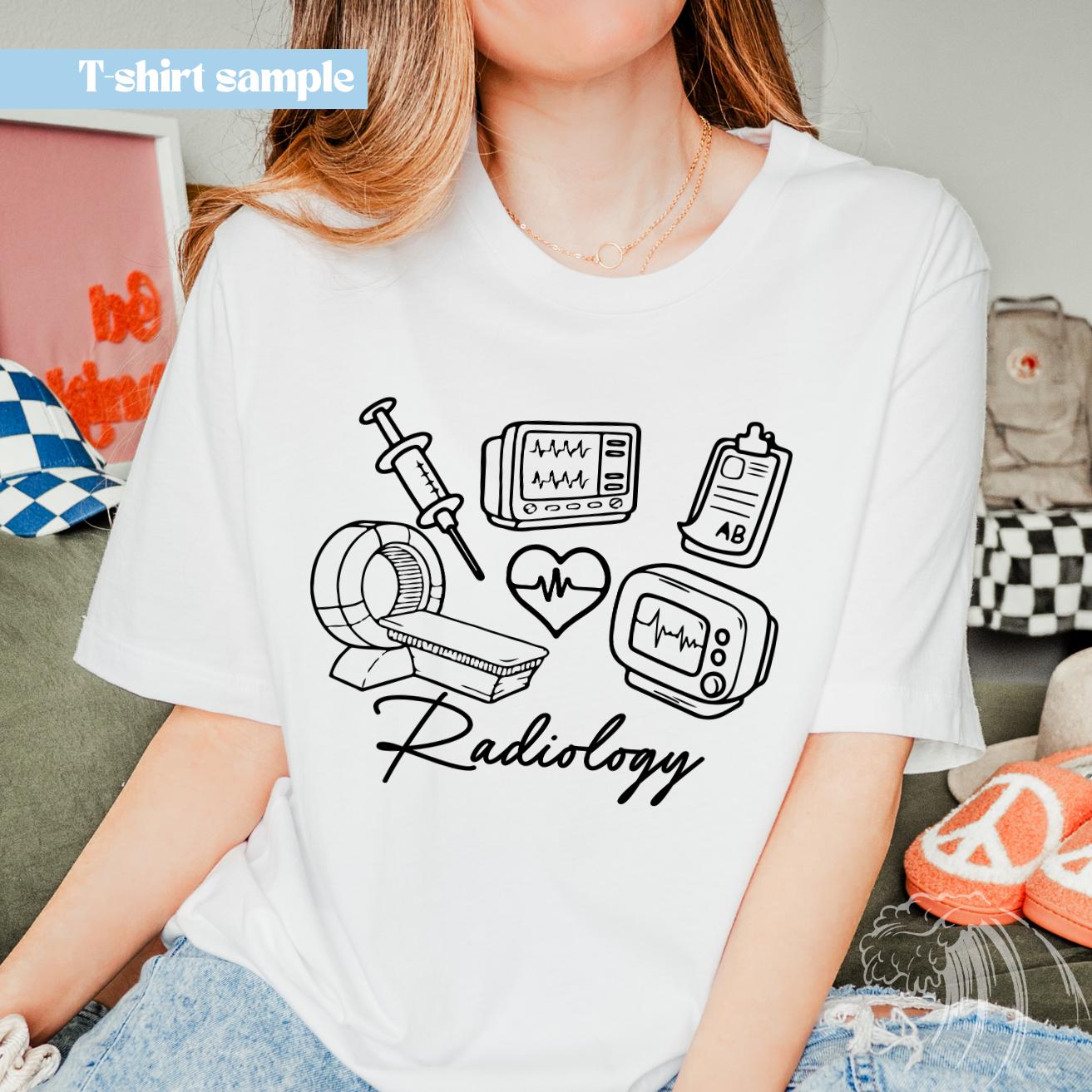 Doodle Radiology Nurse T-shirt Design Png, Radiology Doctor Doodle Png ...