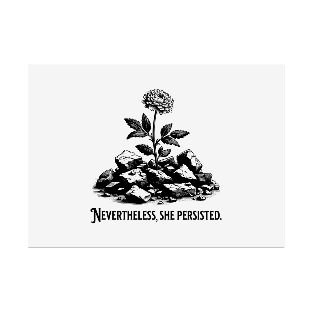 Nevertheless She Persisted Wall Art Poster, Empowerment Art, Feminist ...
