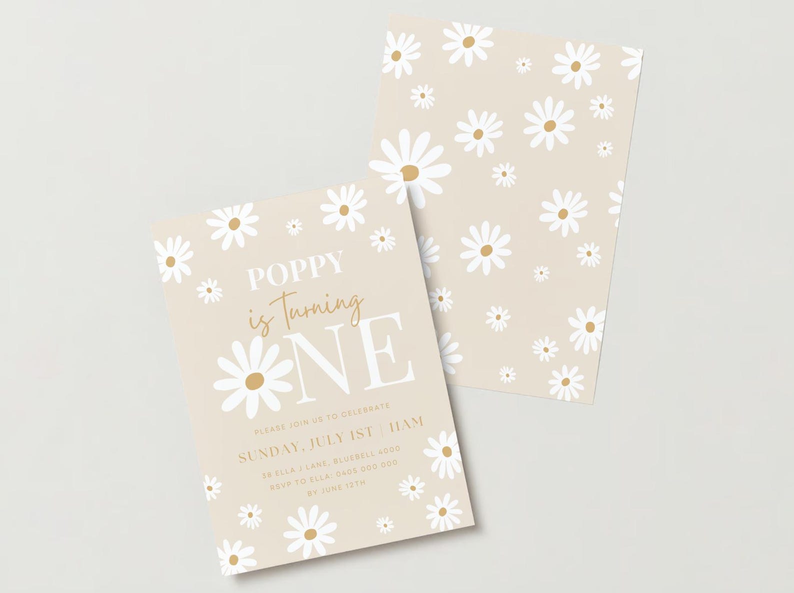 Daisy Birthday Invitation, Flower 1st Birthday Invite, Daisy Invitation ...