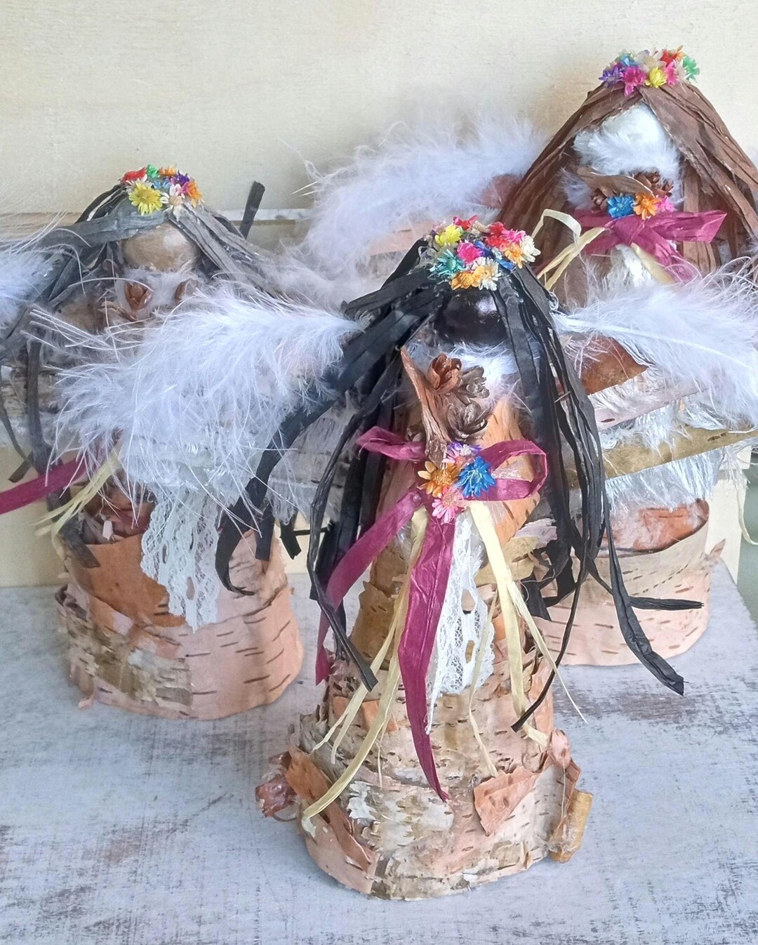 Angels/woodland Fairy Are Made With Birch Bark. Nice Little Gift for ...